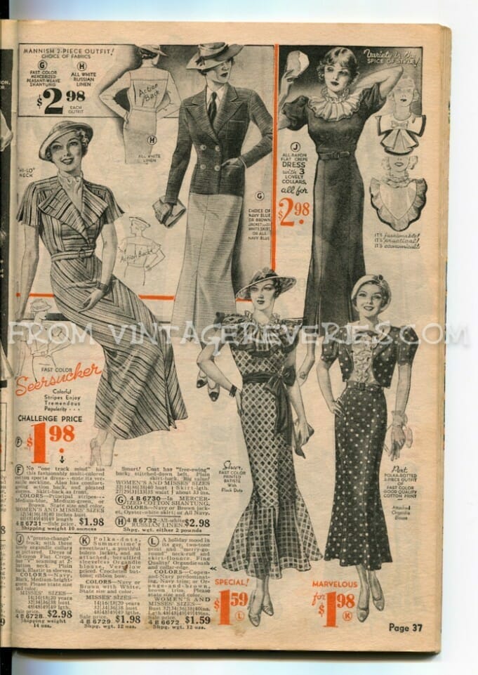 1935 Women's Dresses and Fashion