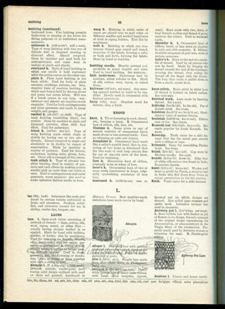 Lace identification guide and illustrations, and I - Lambskin