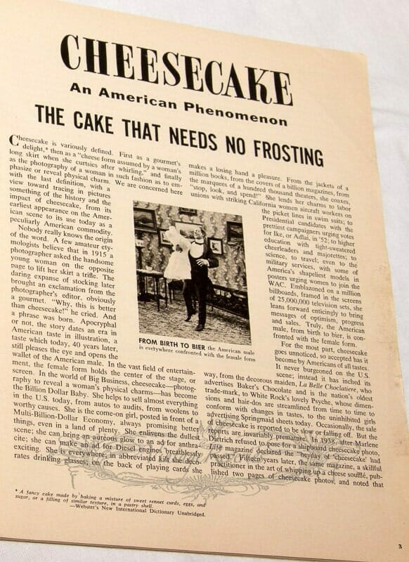 How the term cheesecake pinup originated